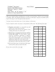 Midterm Summer2021 Pdf CSc22000 Algorithms Summer 2021 Midterm Exam Instructor Ahmet C