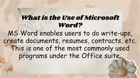 Microsoft Word Basic Parts And Function Pptx