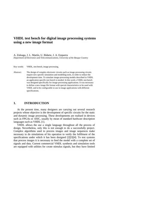 Pdf Vhdl Test Bench For Digital Image Processing Systems Dokumentips
