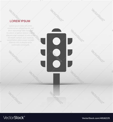 Semaphore Icon In Flat Style Traffic Light Vector Image