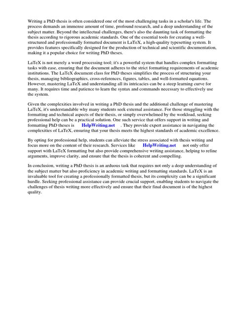 Latex Document Class For Phd Thesis Pdf Page Layout Thesis