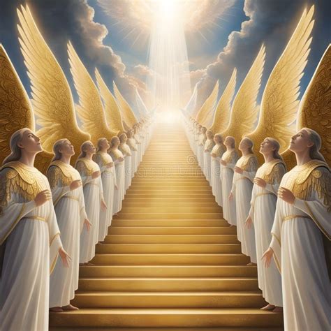 Angelic Realm A Divine Staircase To The Heavens Guided By Celestial