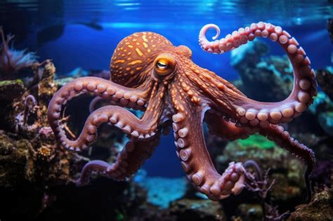 Premium AI Image Octopus In An Aquarium With Long Tentacles
