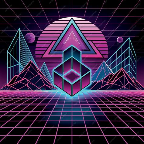 Premium Vector Geometry Wireframe Grid Backgrounds In Neon Pink Color 3d Abstract Cyberpunk