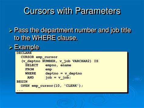 PPT Writing Explicit Cursors PowerPoint Presentation Free Download ID