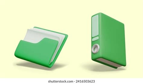 Different Types Office Folders Ring Binder Stock Vector Royalty Free