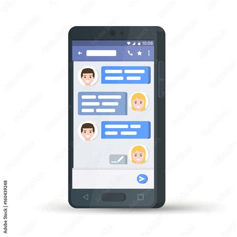 Black 3d Mobile Phone Social Network Concept Messenger Window