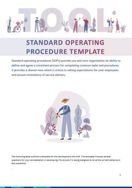 Standard Operating Procedure Template Australian Government Department Of Health Disability