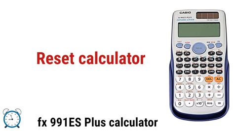 Reset Casio Fx 991ES Plus Calculator YouTube
