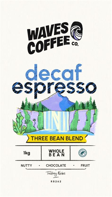 Decaf Espresso Blend 1kg Whole Bean Waves Coffee Co