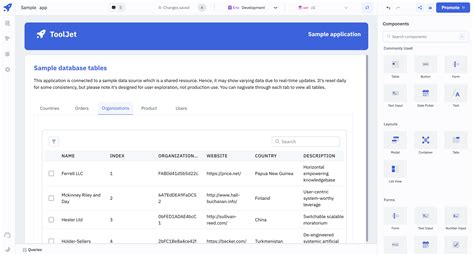 Sample Data Sources Tooljet
