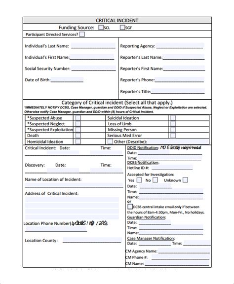 FREE 9 Sample Incident Reporting Forms In PDF MS Word