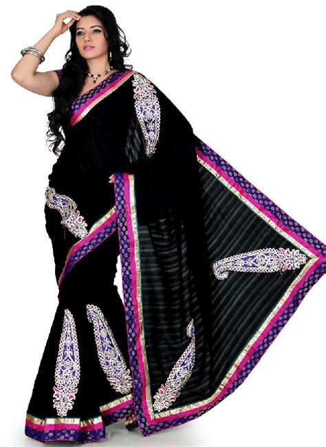 Black Magic Saree Collection 2013 2014 Indian Designers Black Sarees