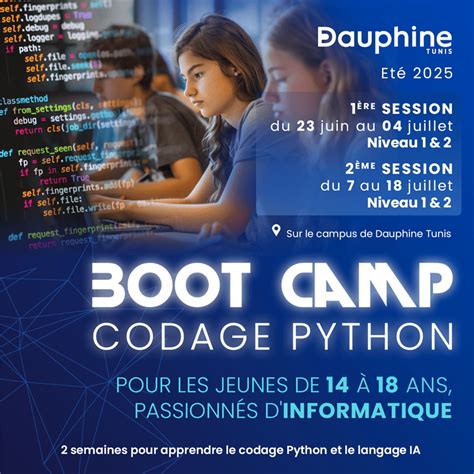 boot camp codage python université paris dauphine psl campus de tunis