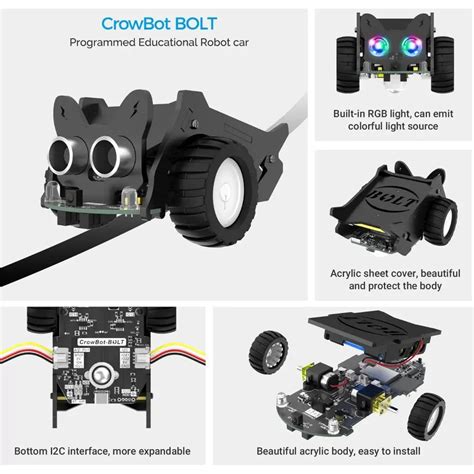 Elecrow Crowbot Bolt Open Source Programmable Smart Robot Car Robotshop