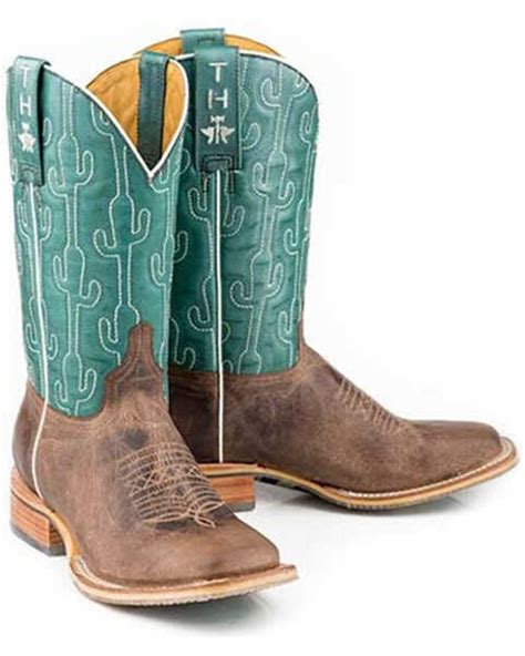 Tin Haul Womens Puff Cactus Western Boots Broad Square Toe Tan Hi Res