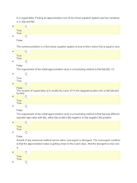 Bracketing Method Quiz Pdf Approximation Equations