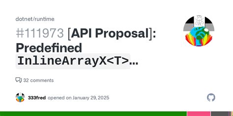 Api Proposal Predefined `inlinearrayx ` Types Up To Some X · Issue 111973 · Dotnetruntime