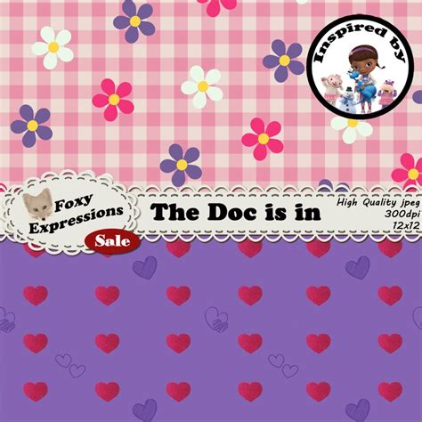 The Doc Is In Digital Paper Inspired By Doc Mcstuffins Etsy