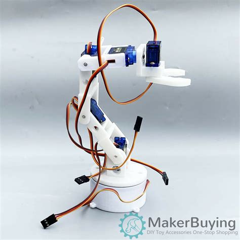 6dof 3d Printing White Six Axis Robotic Arm Diy Robot Assembly 3d Printing Product Sg90 Snam7600