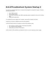 Troubleshoot System Startup Diagnosing Power Supply Replacement Course Hero