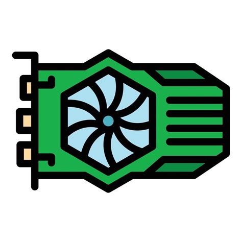 Digital Gpu Card Icon Color Outline Vector 15663032 Vector Art At Vecteezy