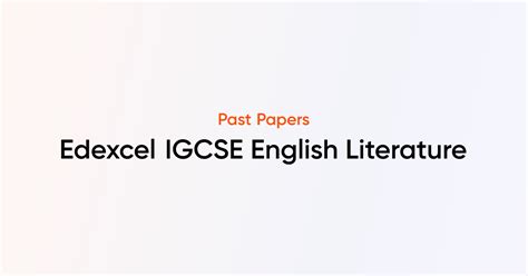 Edexcel Igcse English Literature Past Papers Tutorchase