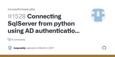 Connecting Sqlserver From Python Using Ad Authentication And Javakerberos · Issue 1528