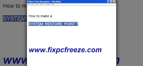 How To Create A System Restore Point In Windows Xp Operating Systems