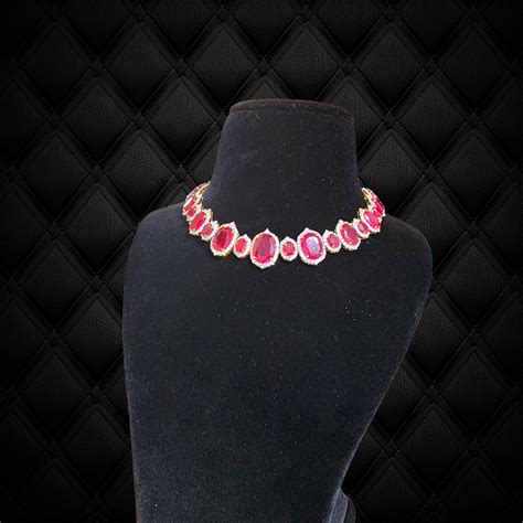 Bold Ruby Statement Necklace Miamo Jewels