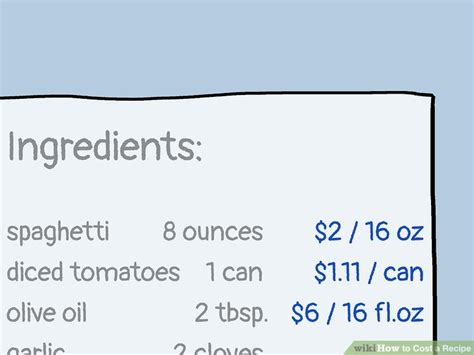 3 Ways To Cost A Recipe WikiHow