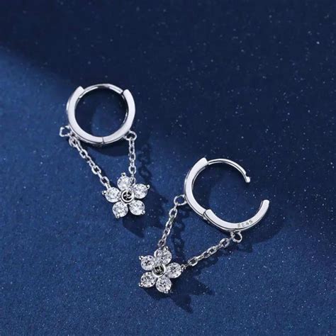 Сребърни обеци цветя халки Бодрост Silenti Jewelry Jewelry