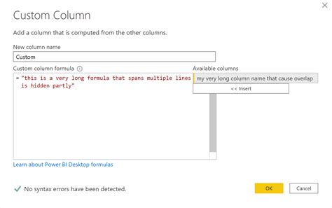 Long Column Names Cause Overlap In The Custom Colu Microsoft