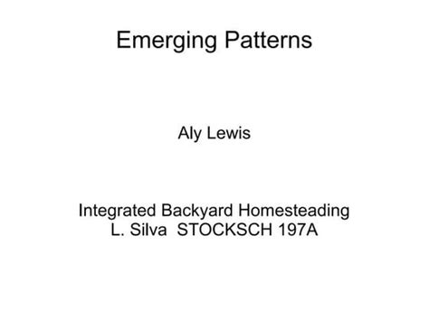 Emerging Patterns Slideshow Ppt