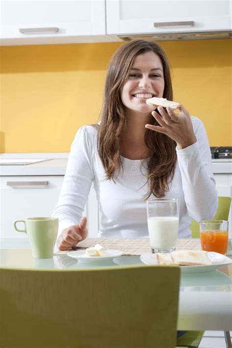 Happy Guy Eating Cereal Stock Photo Image Of Happy Healthy