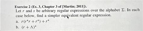 solved exercise 2 ex 3 ﻿chapter 3 ﻿of [martin 2011] let