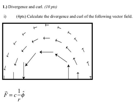 Solved Divergence And Curl Pts I Pts Calculate Chegg Com