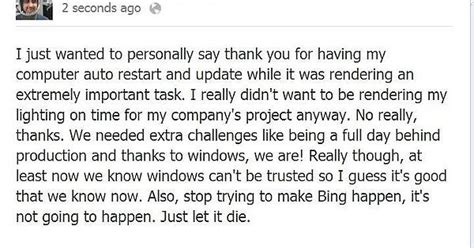 Posted This On Microsofts Facebook After Coming Into Work This Morning Fuck You Microsoft You