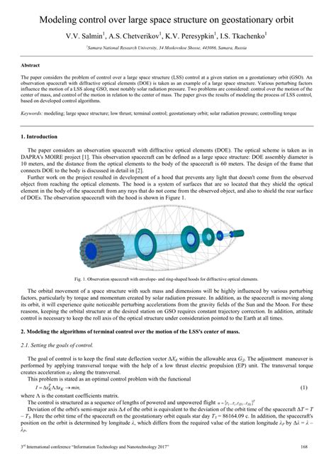 Pdf Modeling Control Over Large Space Structure On Geostationary Orbit