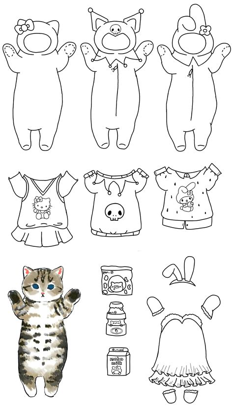 Раскраски с Котиками распечатать бесплатно Happybrushes