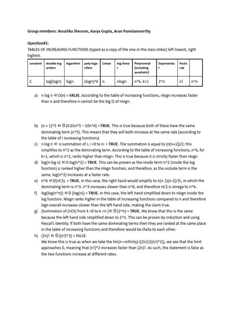 Cse 21 Hw6 Pdf Time Complexity Logarithm