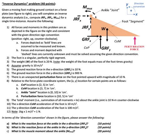 solved inverse dynamics problem 40 ﻿points given a