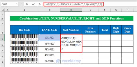 How To Calculate Barcode Check Digit With Excel Formula