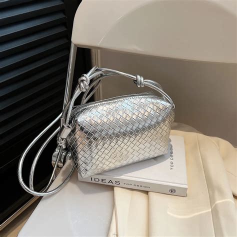 여성용 Pu 가죽 핸드백 패션 숄더백 우븐 백 레이디 디자이너 토트 메신저 티몬