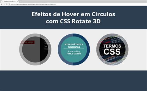 Efeitos de Hover em Círculos CSS Rotate 3D HTML e CSS Pro