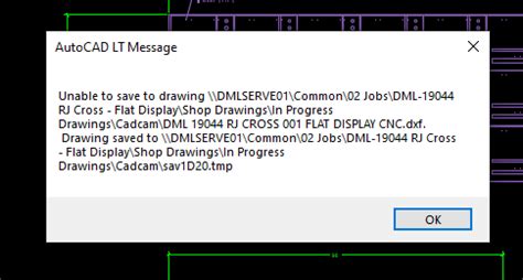 Error Message When Save As Dxf Autodesk Community