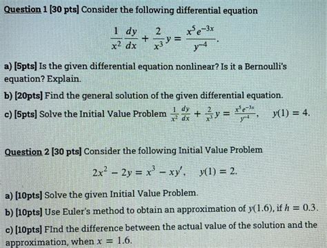 solved question 1 [ 30pts ] consider the following