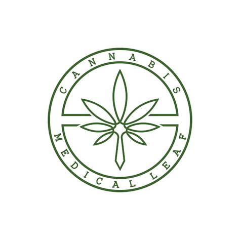 Значок векторной иллюстрации листьев канабиса Премиум векторы