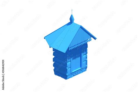 Blueprint 3d Model Archtecture Rendered On White Background Stock Illustration Adobe Stock