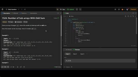 1524number Of Sub Arrays With Odd Sum Leetcode Sub Array Pre Compute C 2